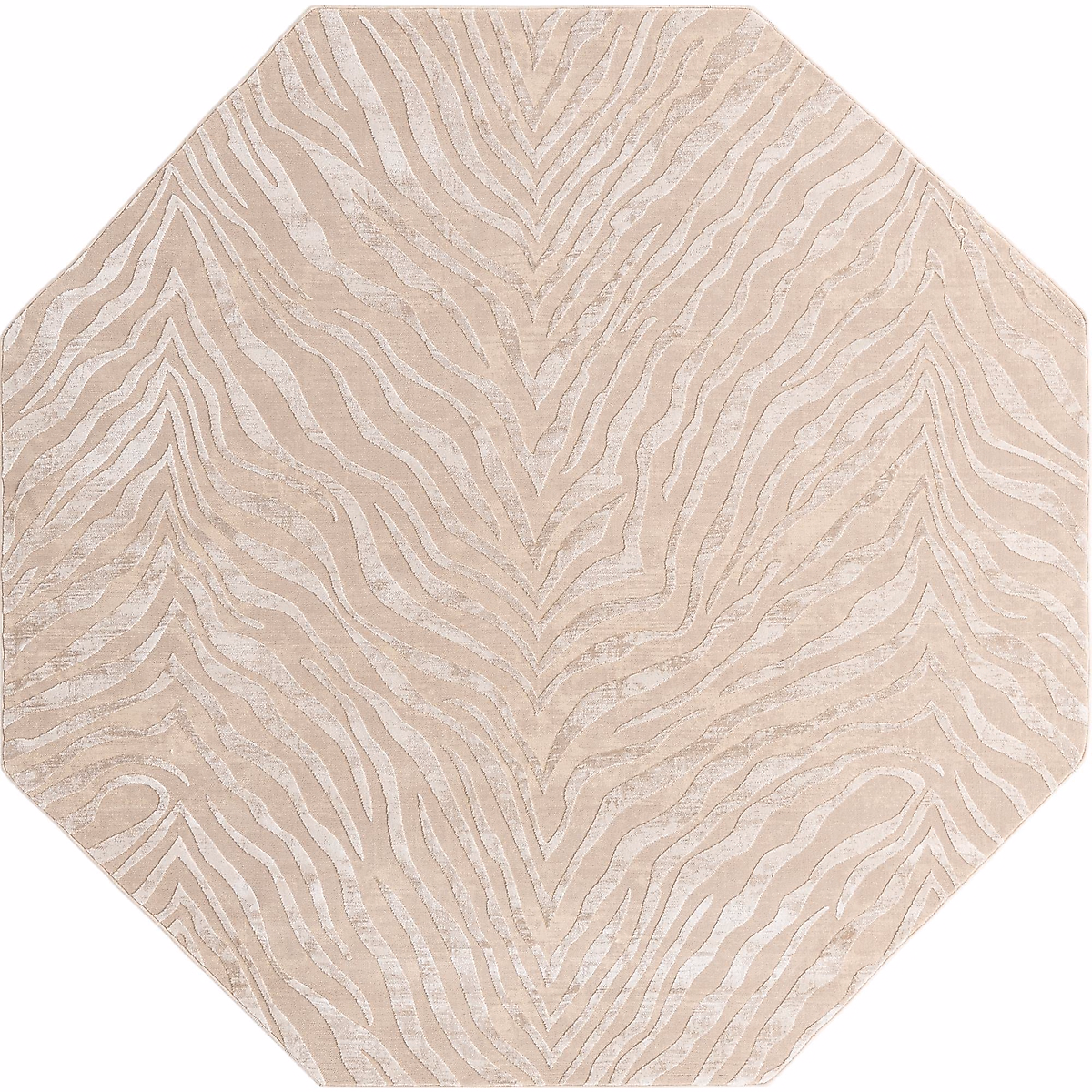 Unique Loom Finsbury Collection Area Rug - Meghan (7' 10" Octagon, Ivory Beige)