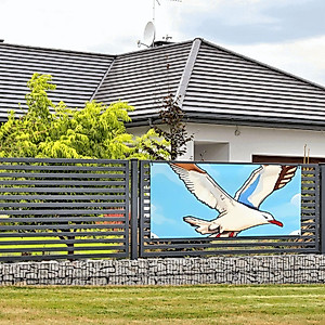 Flying Seagulls Printed Banners Personalized Party Banner Photo Text Background Banner Wall Banner for Halloween Party Home Decorations or Backdrops