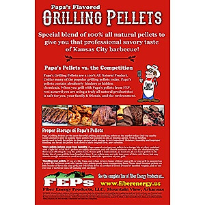 Papa's Premium Quality Hardwood Pellets for Grilling and Smoking Meat, Poultry, and Seafood, Kansas City Blend, 40 Pound Bag