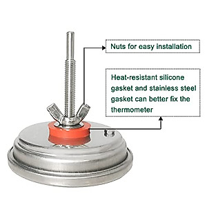 Quantfire Upgrade Replacement Thermometer for Kamado Joe,3.3" Grill Temperature Gauge Replacement for Kamado Joe Accessories 150-900°F with Waterproof and No-Fog Glass Lens