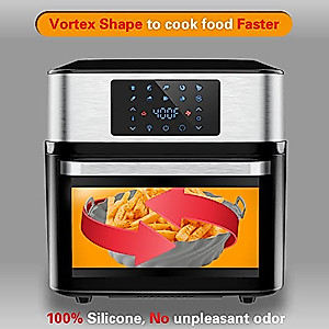 HoazHoald 2Pcs Air Fryer Silicone Liners Pot 8.5IN Round Reusable Air Fryer Oven Basket Accessories Replacement of Flammable Parchment Liner Paper Food Safe Easy Clean Fit 5QT or Bigger Air Fryer Oven