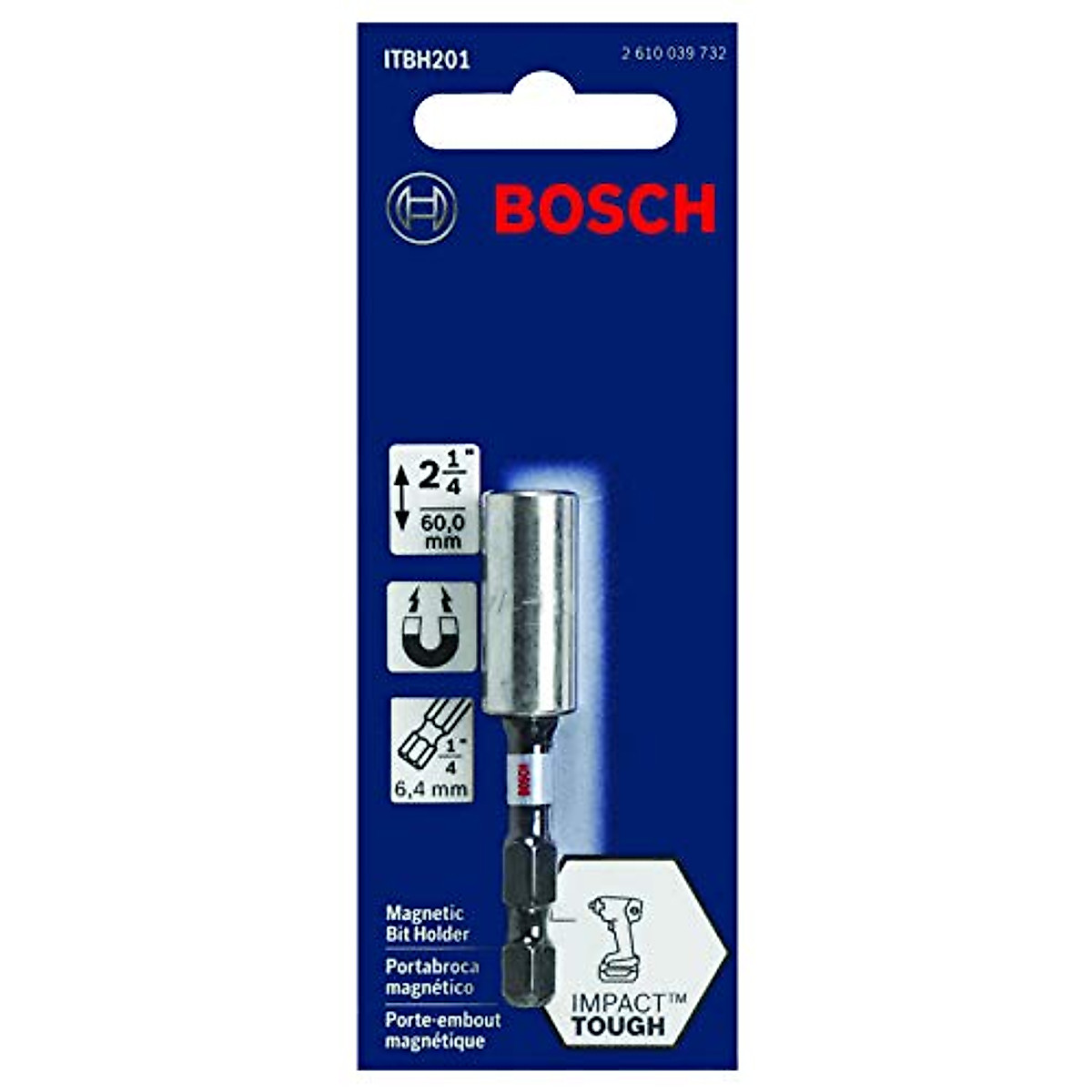 BOSCH ITBH201 1-Piece 2 In. Impact Tough Magnetic Bit Holder