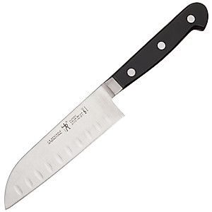 HENCKELS Classic Razor-Sharp 5-inch Hollow Edge Santoku Knife, German Engineered Informed by 100+ Years of Mastery