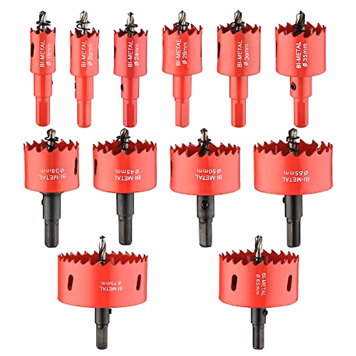 dashap 12PCS Bi-Metal Carbide Hole Saw Kit with Drill Bits for Thin Metal and Wood,Cutting Diameter 45/64'' to 2-15/16'',for Gerneral Purpose