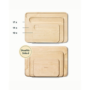 Caraway Cutting Board - Medium (14 x 10”) - Double Sided Wood Cutting Board - Made From FSC-Certified Birch Wood - Food-Safe Mineral Oil & Wax Finish