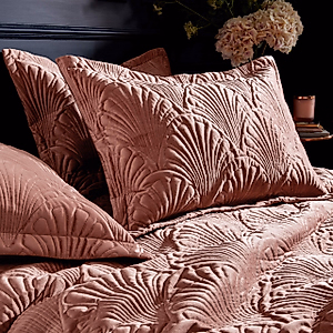 Paoletti Palmeria Duvet Cover Set (Queen) (Blush Pink) (PALMERID03BLS)
