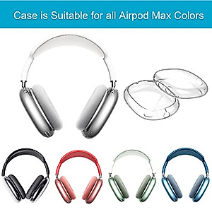 ULITIQ Compatible with Airpod Max Case, (2 Clear Cases+Big Storage Box+2 Desk Holder), Soft Clear Case, Transparent Headphone Protective Cover Air Pod Max Accessories