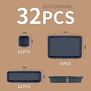 32-Pack Tool Box Organizer, Tool Drawer Organizer, Workbench Toolbox Organization, Rolling Tool Chest Tray Dividers Set, Cart Cabinet Storage Box for Hardware, Parts, Screws, Nuts