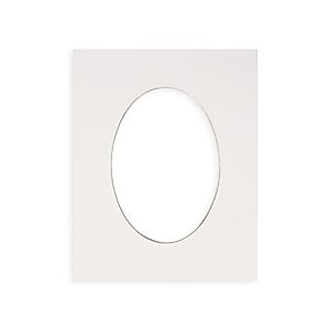 11x17 Mat Bevel Cut for 9x13 Photos - Precut White Oval Shaped Photo Mat Board Opening - Acid Free Matte to Protect Your Pictures - Bevel Cut for Family Photos, Pack of 1 Matboard Show Kit With Acid