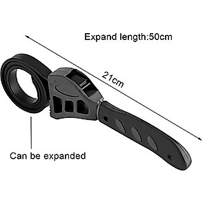 Pssopp Strap Wrench, Universal Rubber Jar Lid Opener for Mechanics for Home Kitchen