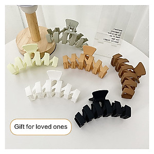 Large Hair Clips 4 Inch Non Slip Jaw Clips, Strong Hold Claw Clips for Thin Hair, Big Hair Clips for Women Thick Hair 6 Colors (6 Pieces)