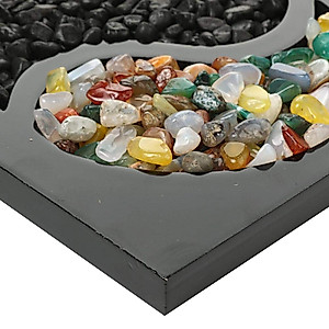 Tmore Sitting Buddha Candle Holders Zen Garden Tabletop Vintage Incense Holders White Sand and Natural Stone Rattan Incense Gift Set (with Hourglass)