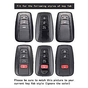 TANGSEN Smart Key Fob Case Compatible with Toyota Avalon Camry Corolla Hatchback C-HR Prius Prime RAV4 2 3 4 Button Keyless Entry Remote Personalized Protective Cover Plastic 3D Carbon Fiber Emboss