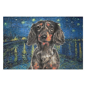 QISPIOD Dachshunds Dog Jigsaw Puzzles 1000 Pieces for Adults - Wooden Picture Puzzle - Puzzles for Youth Children Home Decor Funny Game Best Gift Preschool Toys, 29.5 x 19.6 inches(1000 pieces)