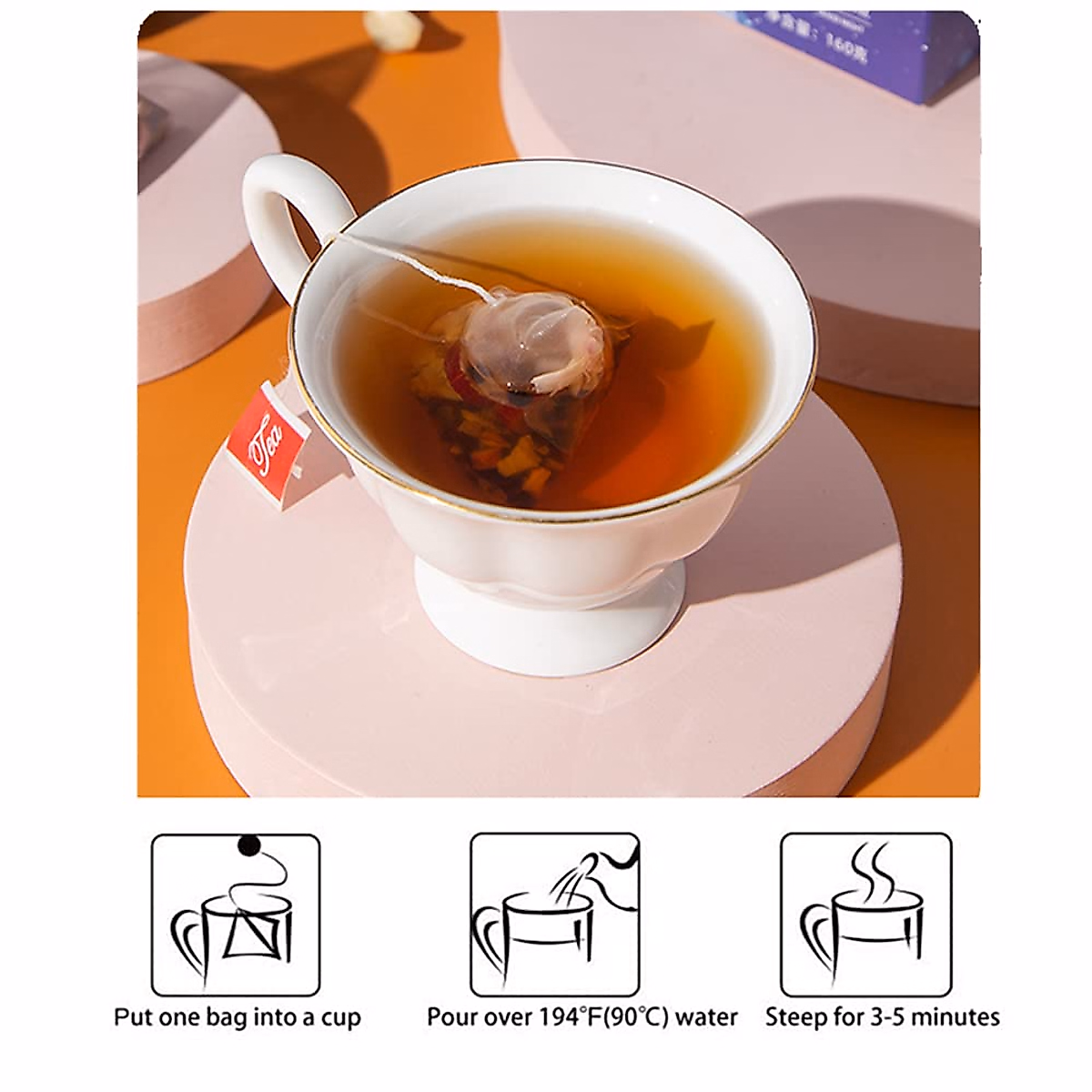 Sour Jujube kernel Lily Tea,Caffeine Free Tea160g (8g*20bag) 5.64OZ,Sleep Tea Wellness Tea barley Tea 酸枣仁晚安茶