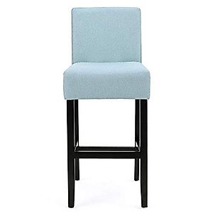 Christopher Knight Home Lopez Fabric Barstools, 2-Pcs Set, Light Blue
