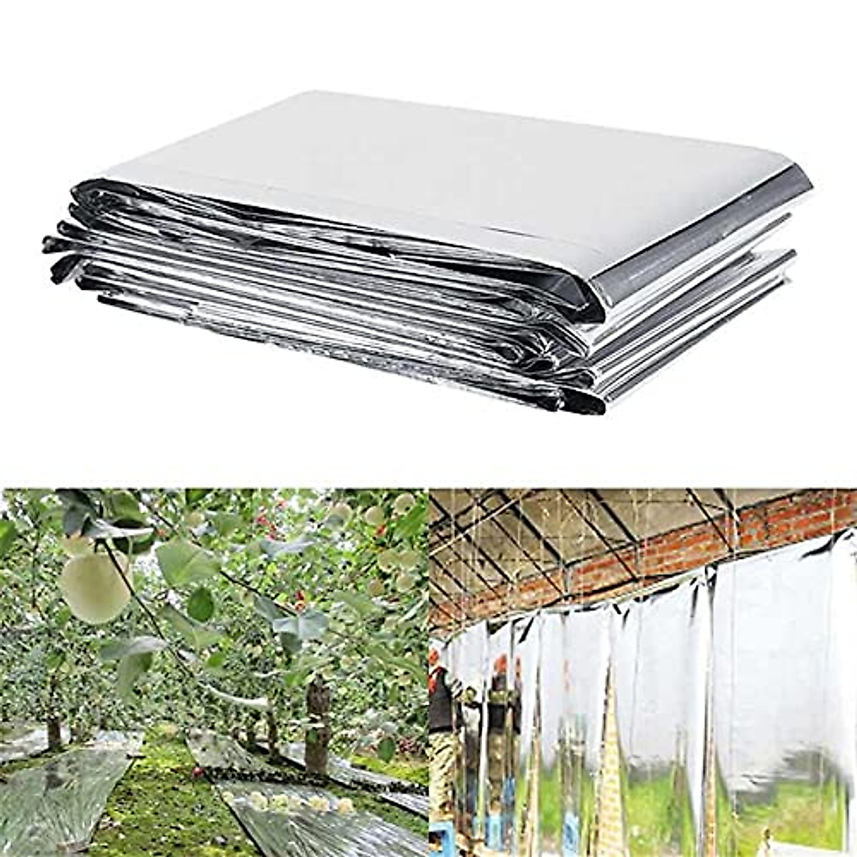 QLGCJ High Silver Reflective Mylar Film, Garden Greenhouse Covering Foil Sheets Effectively Increase Plants Growth, 120x210cm