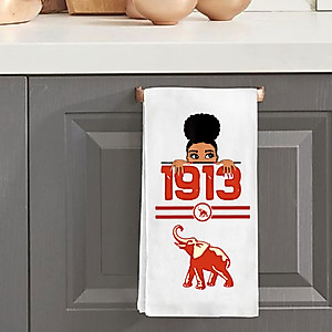 MEIKIUP Sorority Gift Soror Sigma Theta Kitchen Towel Sister Dish Towel for Woman Housewarming Gift (Soror Towel)