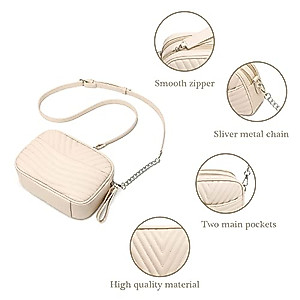 Crossbody Bags For Women, Small Quilted Purses Lightweight Camera Bag Stylish Double Zipper Shoulder Purse And Handbags Black