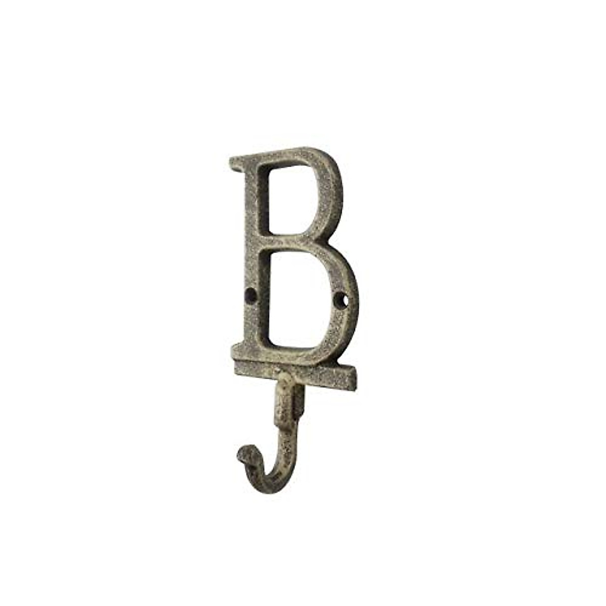 Handcrafted Nautical Decor Rustic Gold Cast Iron Letter B Alphabet Wall Hook 6"
