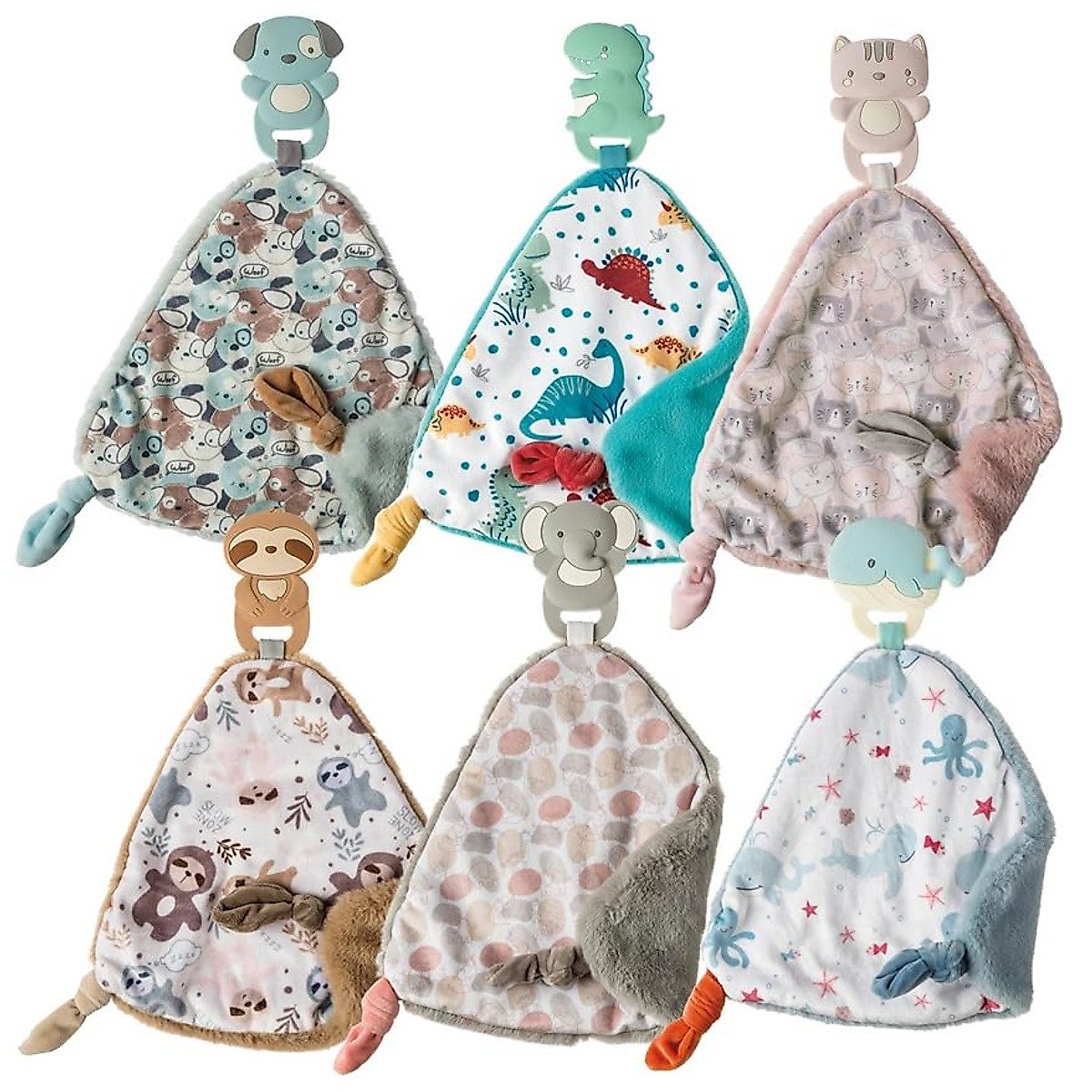 Mary Meyer Chewy Crew Soothing Baby Teether Lovey, 10-Inches, Kitty