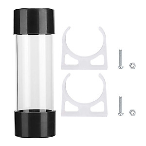 ASHATA Cylinder Water Cooling, 150mm Transparent Fast Cooling Water, G1/4 Thread Heat Exchanger Water Cooling Reservoir Radiator for PC Comp