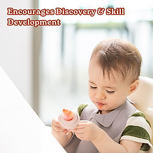 Haakaa Freeze-N-Feed Mini Combo with Silicone Food Feeder & Silicone Mini Nibble Tray|Baby Solid Food Self Feeder|Breastmilk Popsicle Mold Storage & Feeder for Soothing Baby Gums 1 PK