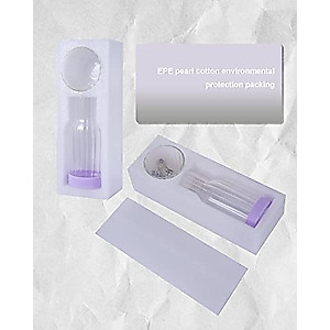 Bedside Carafe with Cup, 600ml Bedside Water Carafe Set Bottle Water Jug, Clear Glass Mouthwash Container Decanter, Ribbed Night Water Carafe with Glass Cup for Nightstand, Guest Bedroom, Bathroom