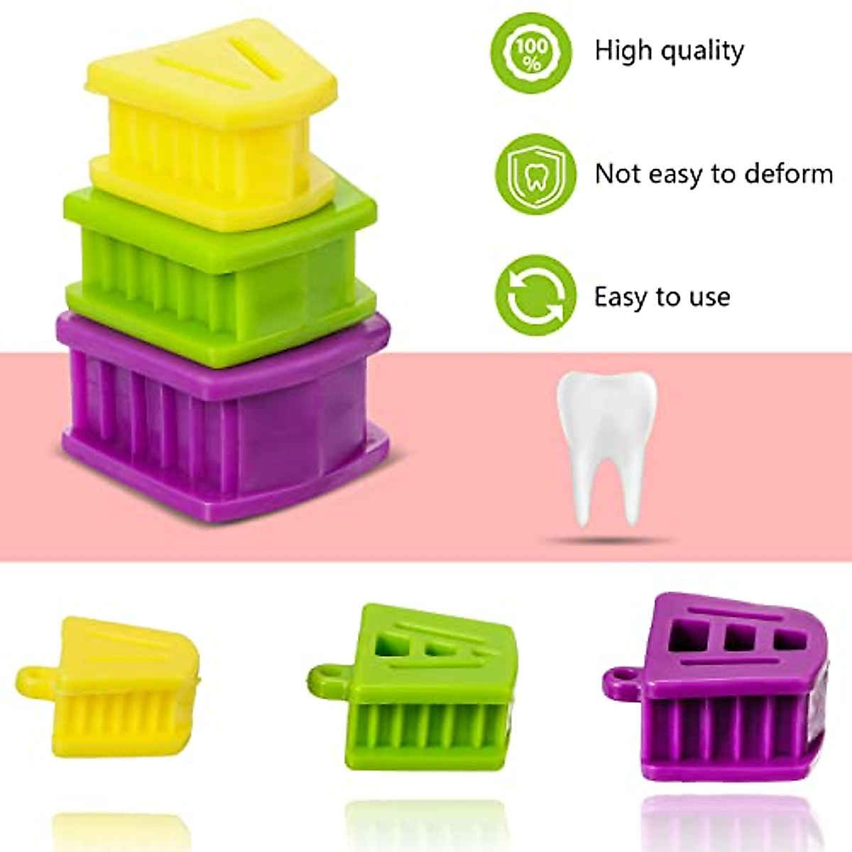 Mouth Props Dental Silicone Bite Blocks, Dental Blocks Multi Size Dental Mouth Opener for Child Kids Adults Teeth Clenching, Large, Medium and Small (12 Pcs)