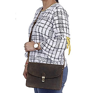 Komal's Passion Leather Crossbody Bag for women 10 inch purse tote ladies bags satchel travel tote shoulder bag