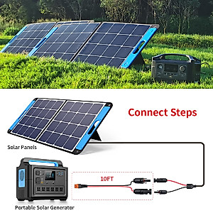 ELFCULB 12AWG 10FT Solar to XT60i Cable 2 10 25 35 50 75 100FT Solar Connector to XT60i Adapter Cable for Portable Power Station (10FT)