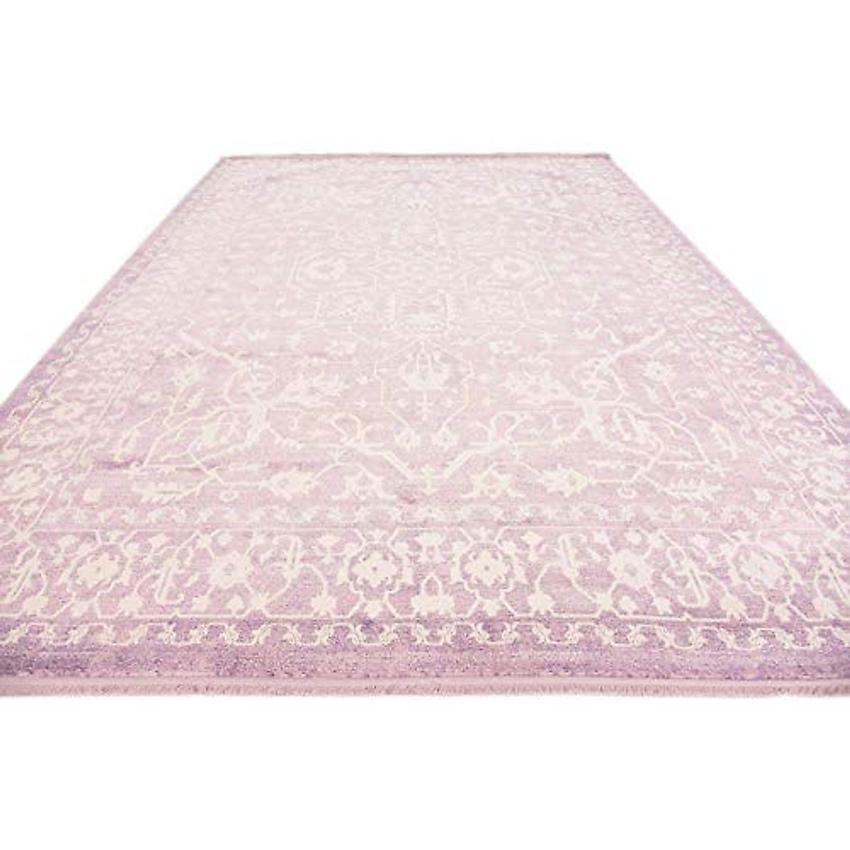 Unique Loom New Classical Collection Traditional Classic Intricate Design with Distressed Vintage Detail, Area Rug (9' 0 x 12' 0 Rectangular, Purple/ Ivory)