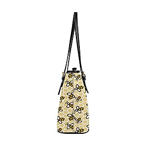 InterestPrint Top Handle Satchel HandBags Shoulder Bags Tote Bags Purse Cartoon with Honey Bees on the Comb