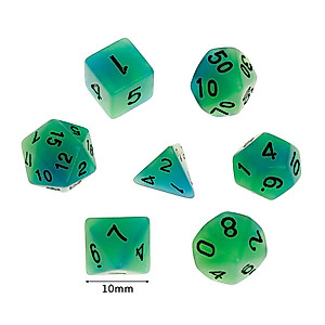 7pcs/Set Luminous Polyhedral Sided Dice D4 D6 D8 D10 D12 D20 Set for Dungeons & Dragon D&D RPG Poly Game