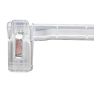 NAHANCO 6012 Plastic Skirt/Pant Hanger with Pinch Grips, Metal Swivel Hook, 12", Clear (Pack of 200)