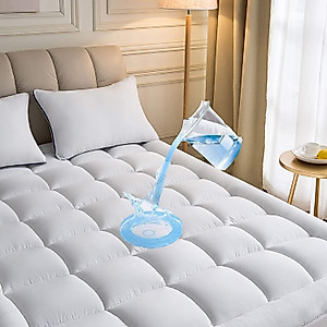 Niagara Waterproof Mattress Topper Twin - Microfiber Fabric Mattress Pad - Thick Breathable Pillow Top Mattress Pad for Back Pain Relief - Deep Pocket Fits 8-20 Inches Mattress (39x75 Inches)