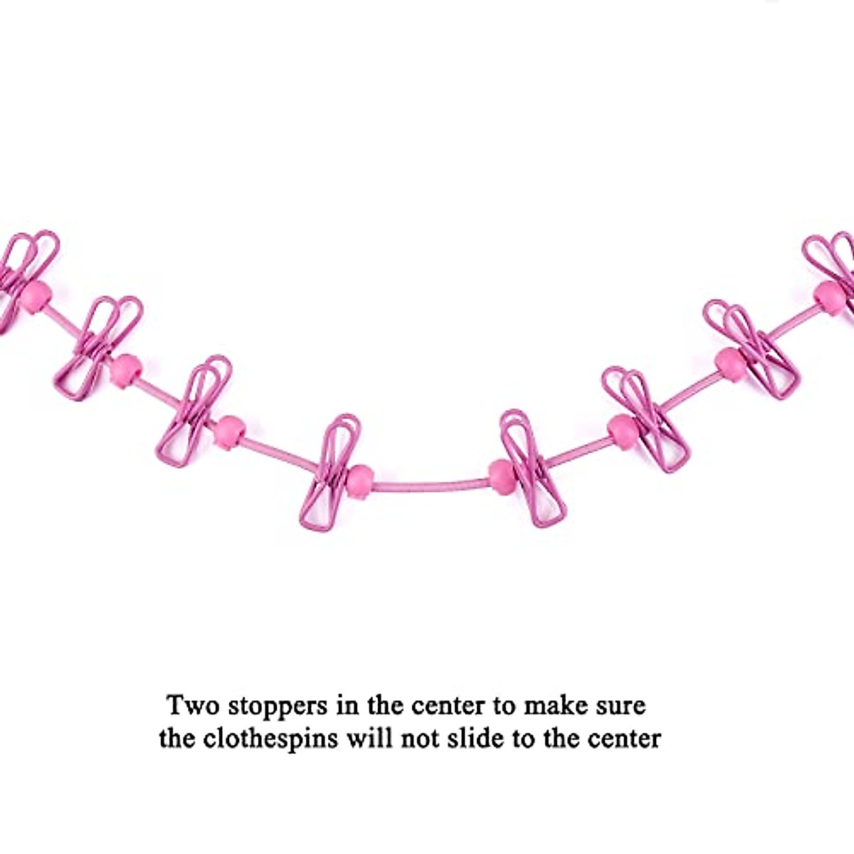 Travel Clothesline, Portable Retractable Clothesline with 12pcs Clothespins for Indoor Laundry Drying, Outdoor Camping Accessories by HAWATOUR, Pink