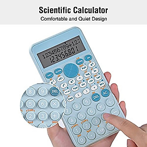 EooCoo 2-Line Standard Scientific Calculator, Portable and Cute School Office Supplies, Suitable for Primary School to College Student Use - Blue