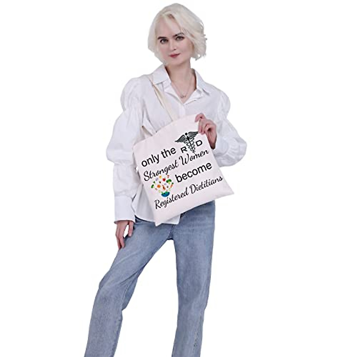 VAMSII Registered Dietitian Tote Bag Nutritionist Gifts for Women Nutrition Student Gifts Dietitian Thank You Gift Bags (Tote Bag)