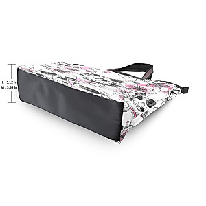 QMXO Sugar Skull Floral Flowers Pink Handbags and Purse for Women Tote Bag Large Capacity Top Handle Shopper Shoulder Bag