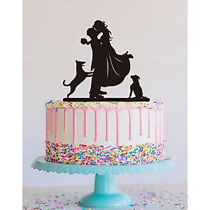Wedding Cake Topper,Dog Funny Mr & Mrs, Bride and Groom Wedding Party Decoration —Dogs