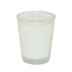 12 Pieces Blank Sublimation Shot Glasses 1.5 ounces White Patch Heat Thermal Transfer Dye Craft Tequila