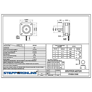 STEPPERONLINE Short Body Nema 17 Bipolar Stepper Motor 1A 22.6oz.in/16Ncm DIY CNC Extruder