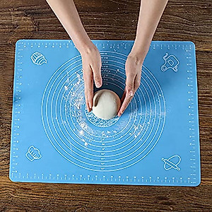 Silicone Baking Mat for Pastry Rolling Dough BPA Free Non stick and Non Slip Table Sheet Baking Supplies for Pie Sheet Bake Pizza Cake (Medium, Pink)