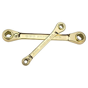 STARWORK10 in 1 Double Box End Vintage G-Plating Reversible Ratcheting 2pc Wrench Set, SAE/Metric