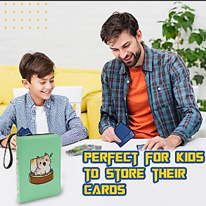 CLOVERCAT 4 Pocket Waterproof Trading Card Binder, Teal, 400 Double Sided Pocket, Fits 400 Cards