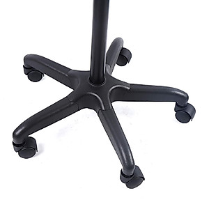 KinHall Rolling Salon Tray Cart - Height Adjustable Mobile Tattoo Medical Tool Storage Trolley, Hairdressing Beauty SPA Stool Service Instrument Storage Tray Service Stand - Black (17.7" x 12.9")