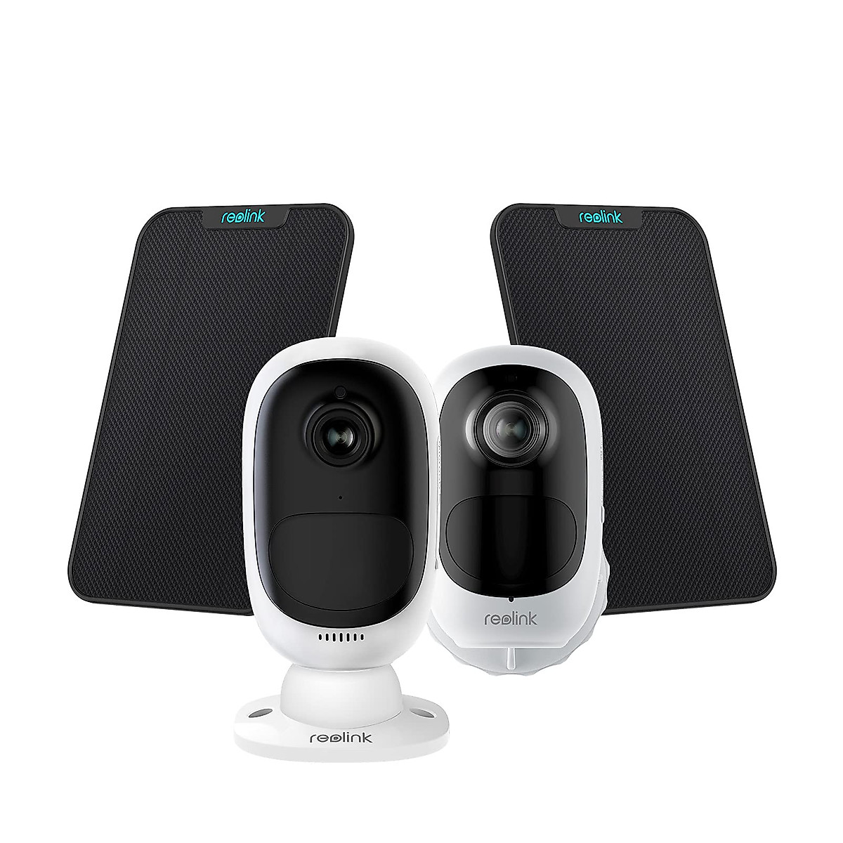 REOLINK 2K Wireless Security Camera Outdoor, Battery Solar Powered with 3MP Night Vision, 2-Way Talk, 2.4GHz WiFi for Home Security, No Hub Nedded, Argus 2E with Solar Panel（2 Pack）