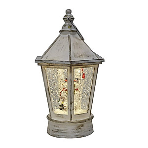 Kurt Adler 9-Inch Battery-Operated LED Snowman Scene Musical Table Piece with Motion