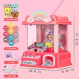 Kakamelon Claw Machine for Kids and Adults with Mini Prizes|Toys for Ages 8-13 Girls|Candy Machine Birthday Gifts for 6 7 9 10 12 Years Old